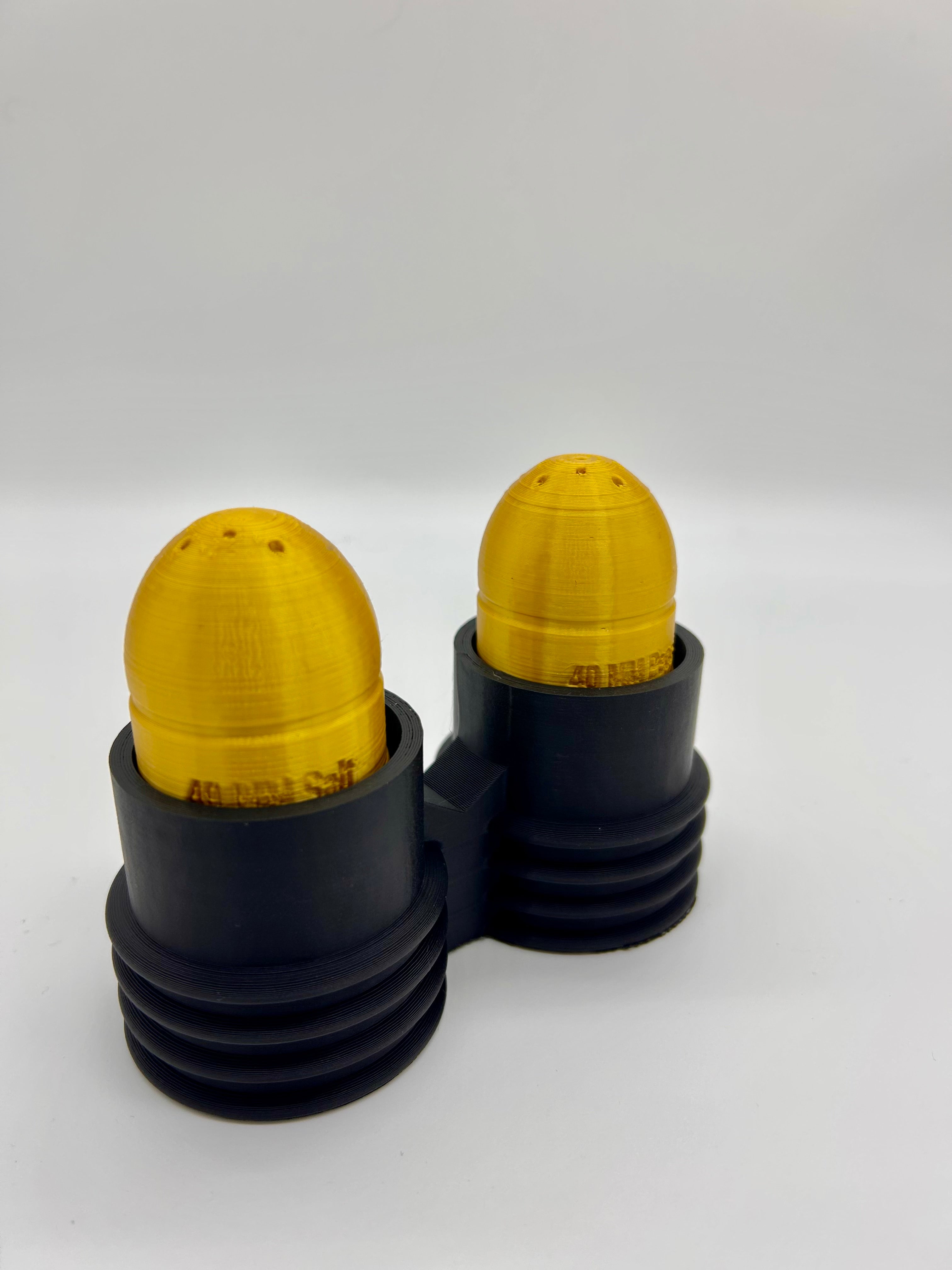 40mm Grenade Salt and Pepper Shaker Set with Duel M203 Barrel Holder ...
